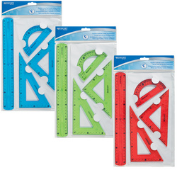 WESTCOTT Geometrie-Set, 3-teilig, inkl. flexibles Lineal